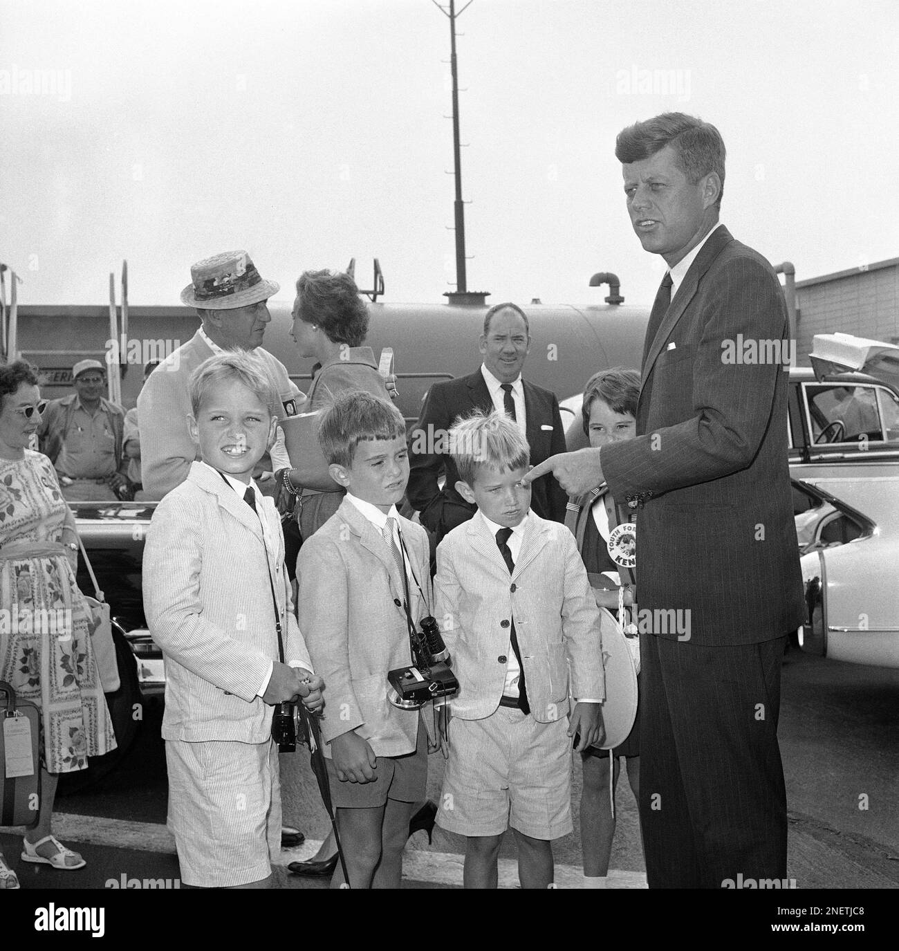 Sen. John F. Kennedy, Democratic presidential nominee talks to three of ...
