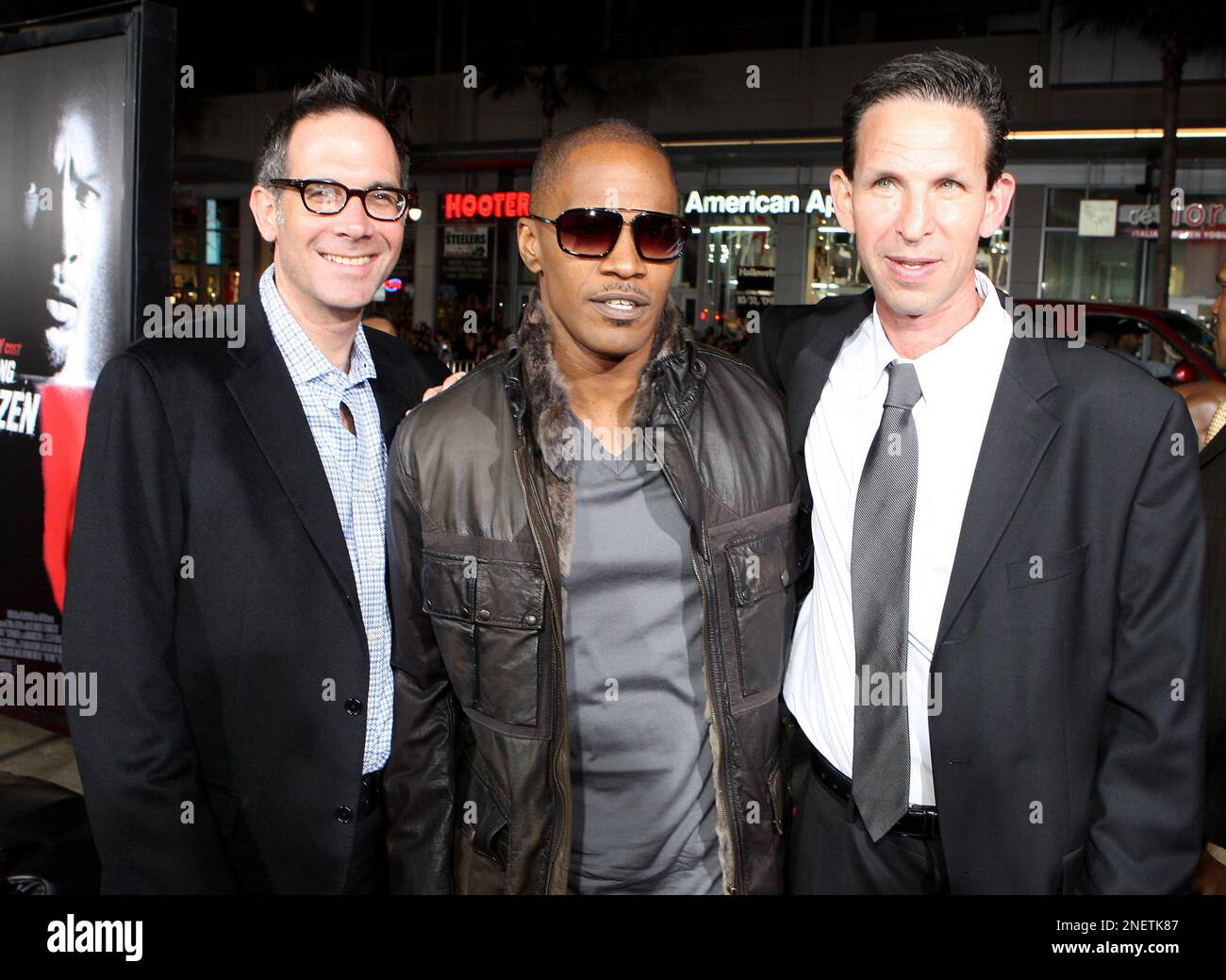 Robert Katz, Jamie Foxx and Neil Sacker attend the premiere of Law ...