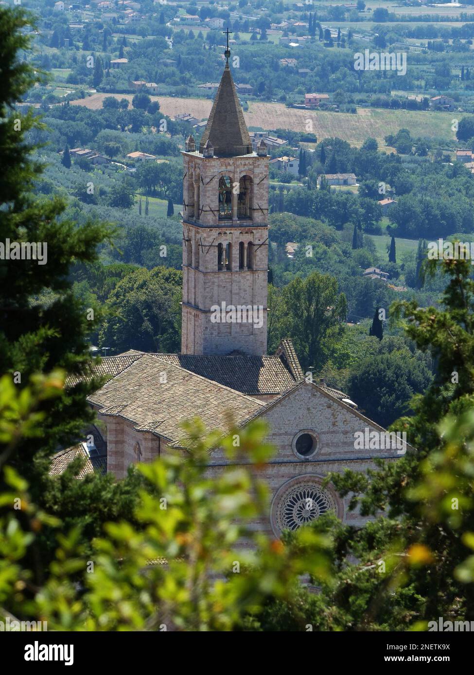 Top view of the basilica of Santa Chiara in Assisi, Umbria, Italy Stock ...