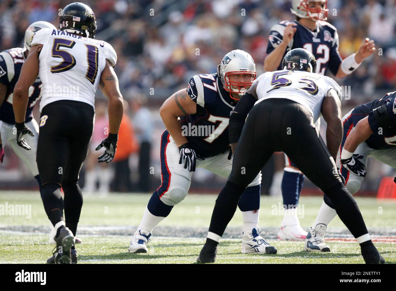 New England Patriots offensive tackle Nick Kaczur during the first half ...