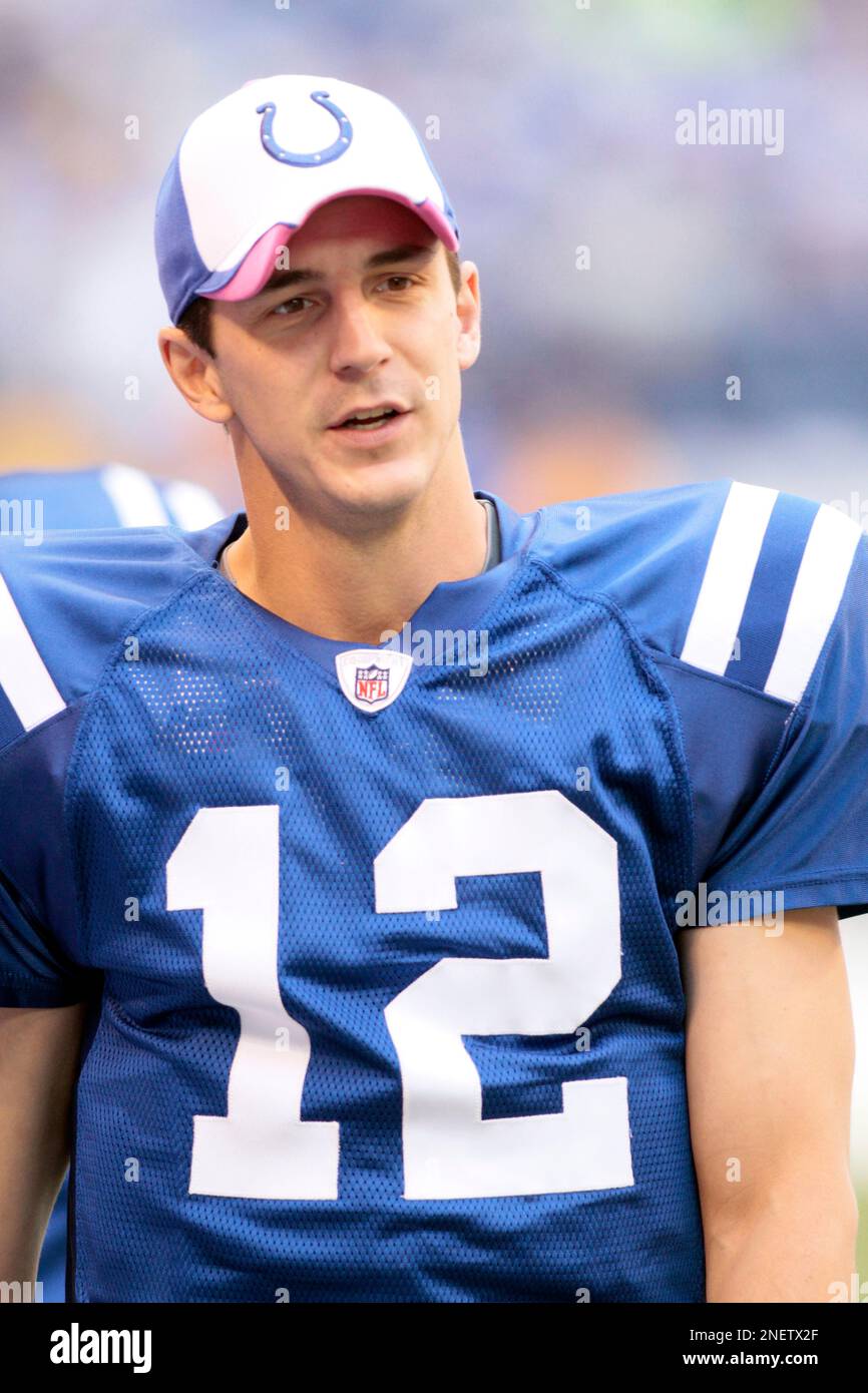 Indianapolis Colts quarterback Jim Sorgi on the sidelines while playing ...