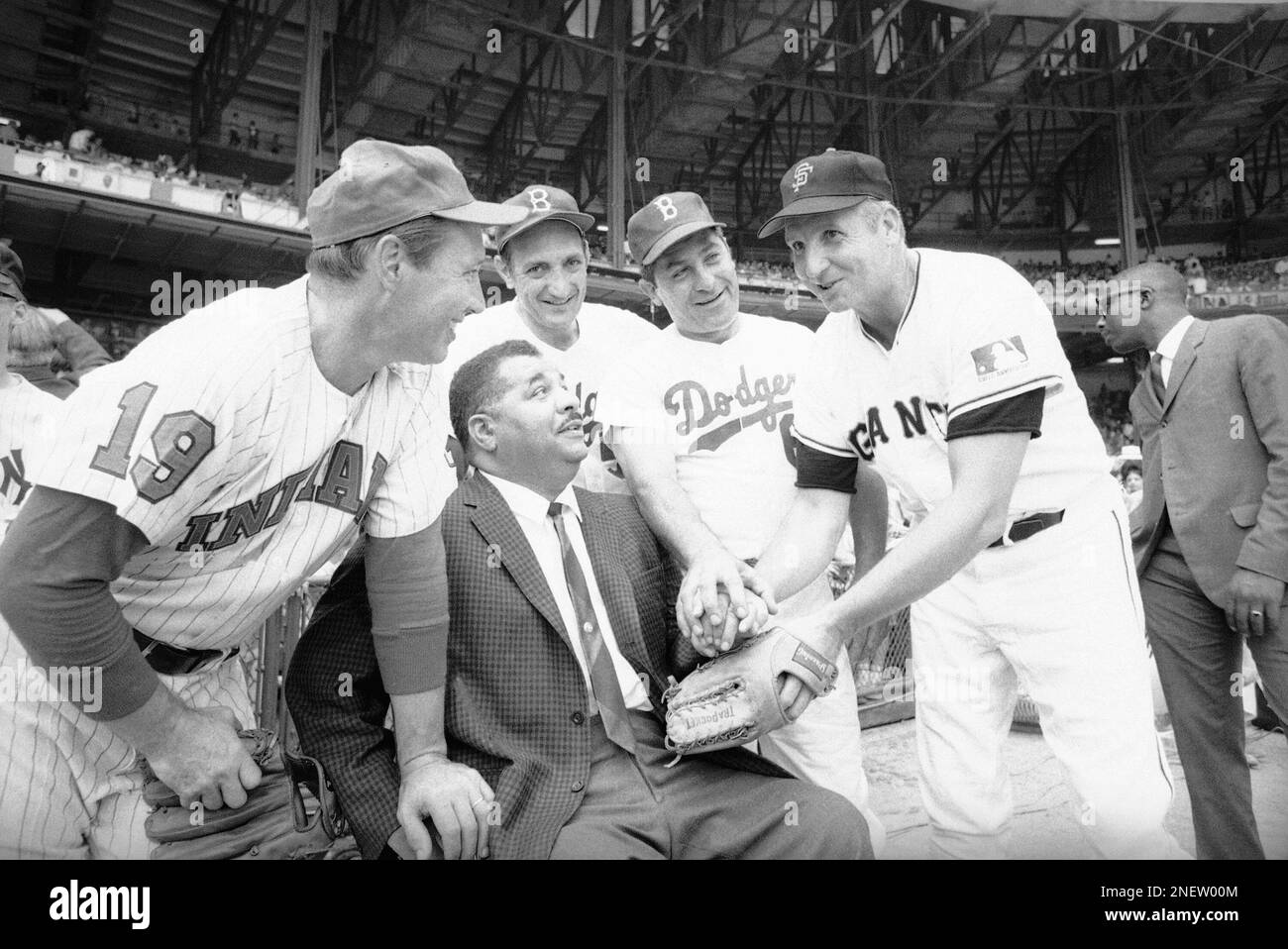 From left, Bob Feller, Roy Campanella (seated), Ralph Branca; Carl ...