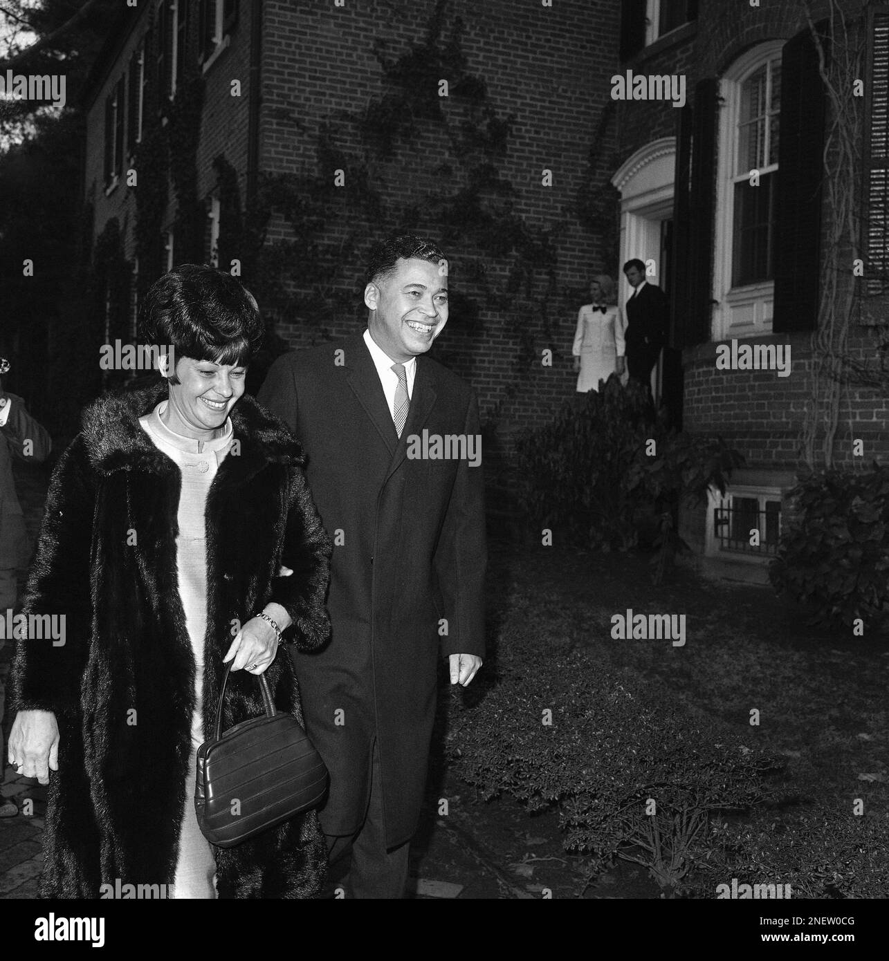 Sen.-elect and Mrs. Edward Brooke depart from the home of Sen. and Mrs ...