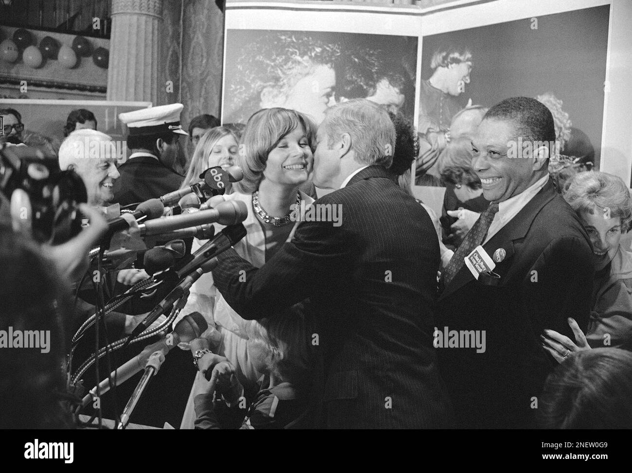 Sharon Percy Rockefeller gets a kiss from her father Sen. Charles Percy ...