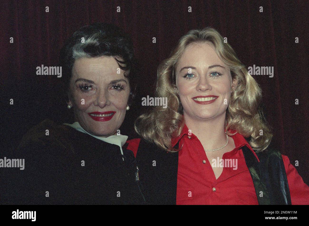 Actresses Jane Russell, left, and Cybill Shepherd pose for ...