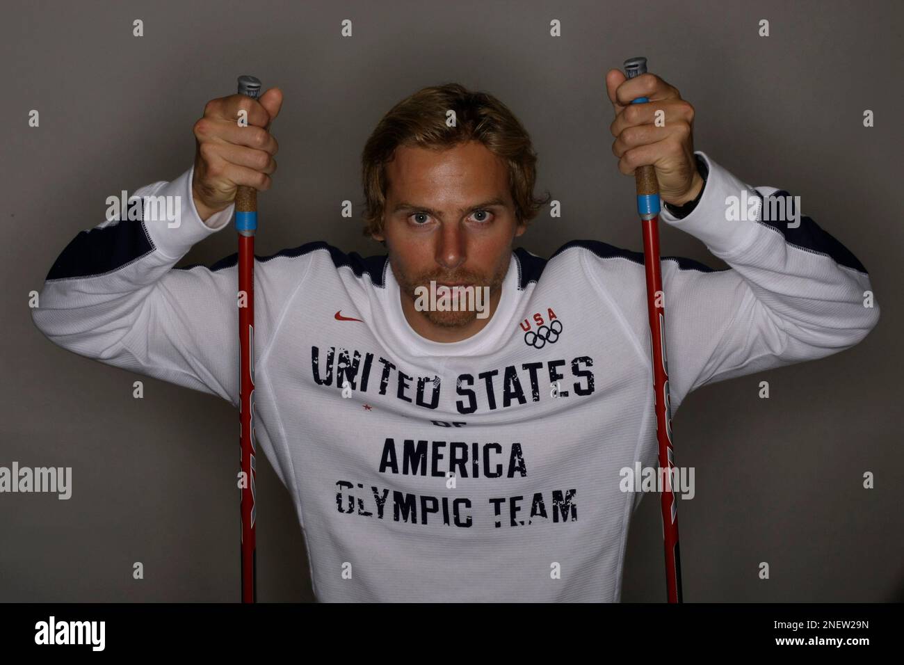 Cross country skiing competitor Andy Newell poses for a portrait during ...