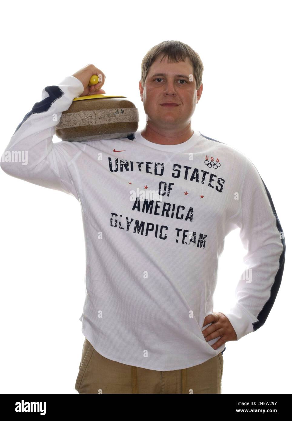 Curling competitor John Shuster poses for a portrait during the USOC ...
