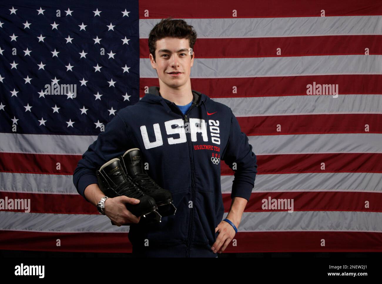 Figure skating competitor Brandon Mroz poses for a portrait during the ...