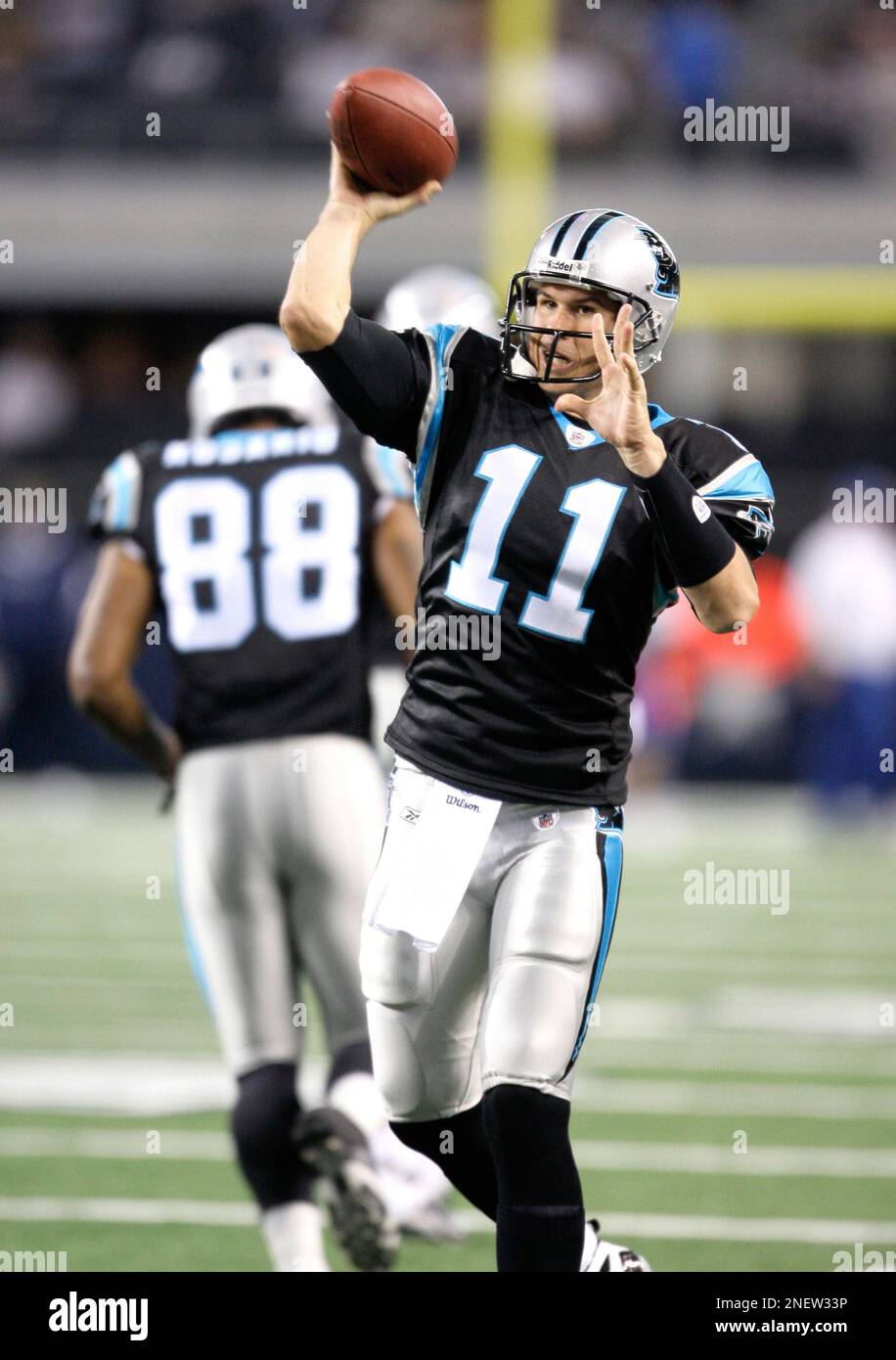 Carolina Panthers quarterback A.J. Feeley (11) before the start of an ...