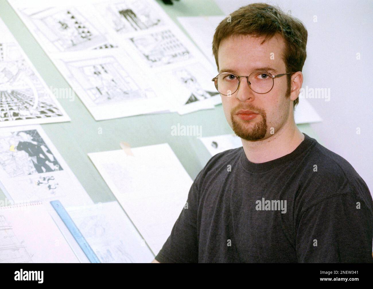 Canadian artist Steve Skroce takes a moment from working on a story ...