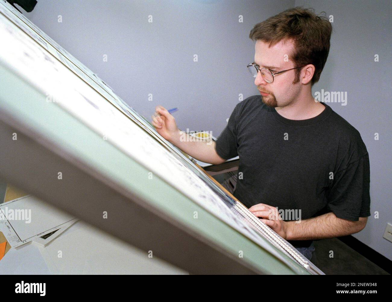 Canadian artist Steve Skroce works on a story board for the action ...