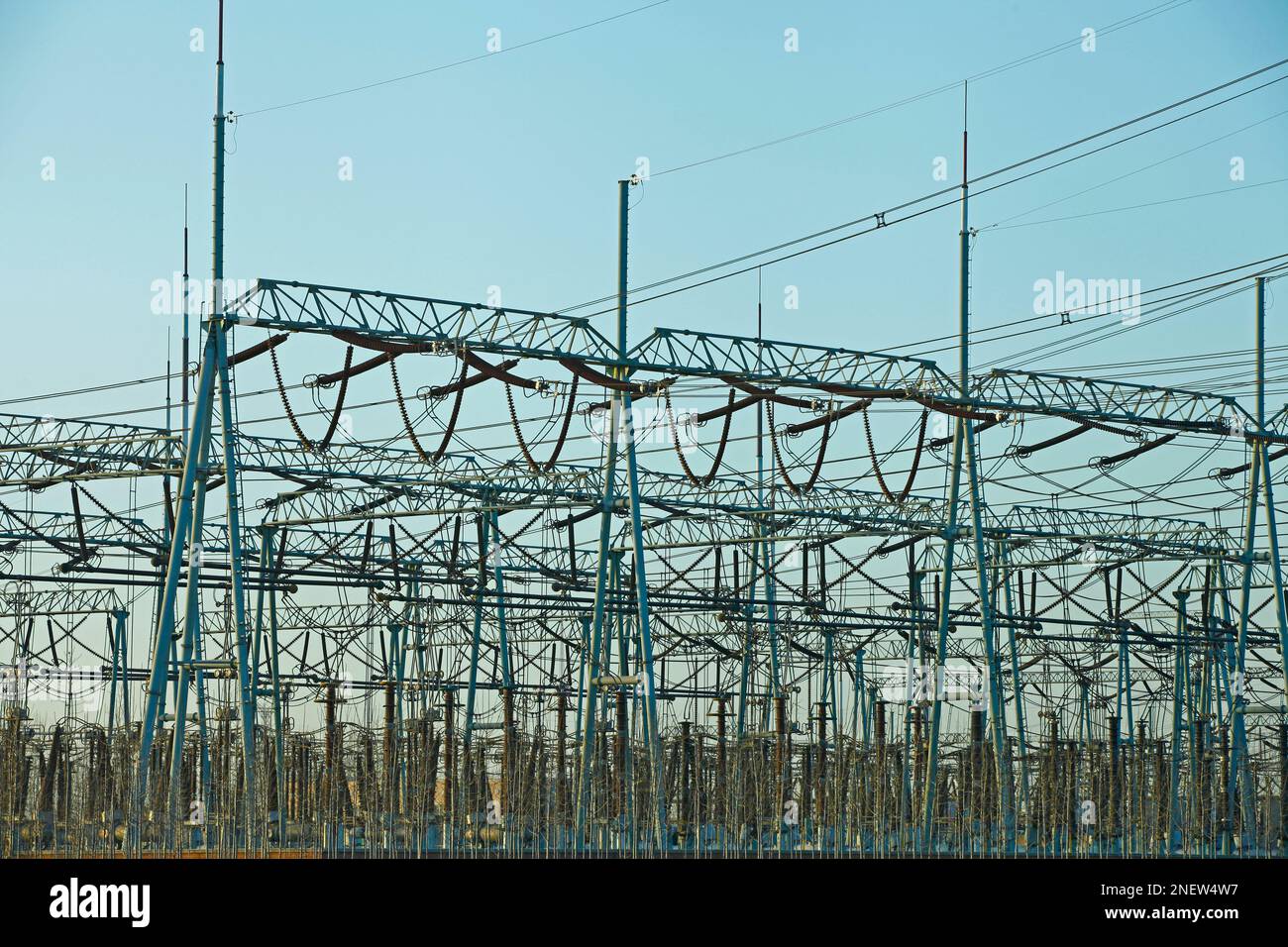 High voltage electric tower line Stock Photo - Alamy