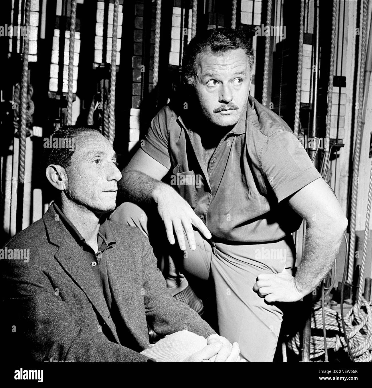 Actor Rod Steiger, right, and playwright-producer Ed Hotchner, seated ...