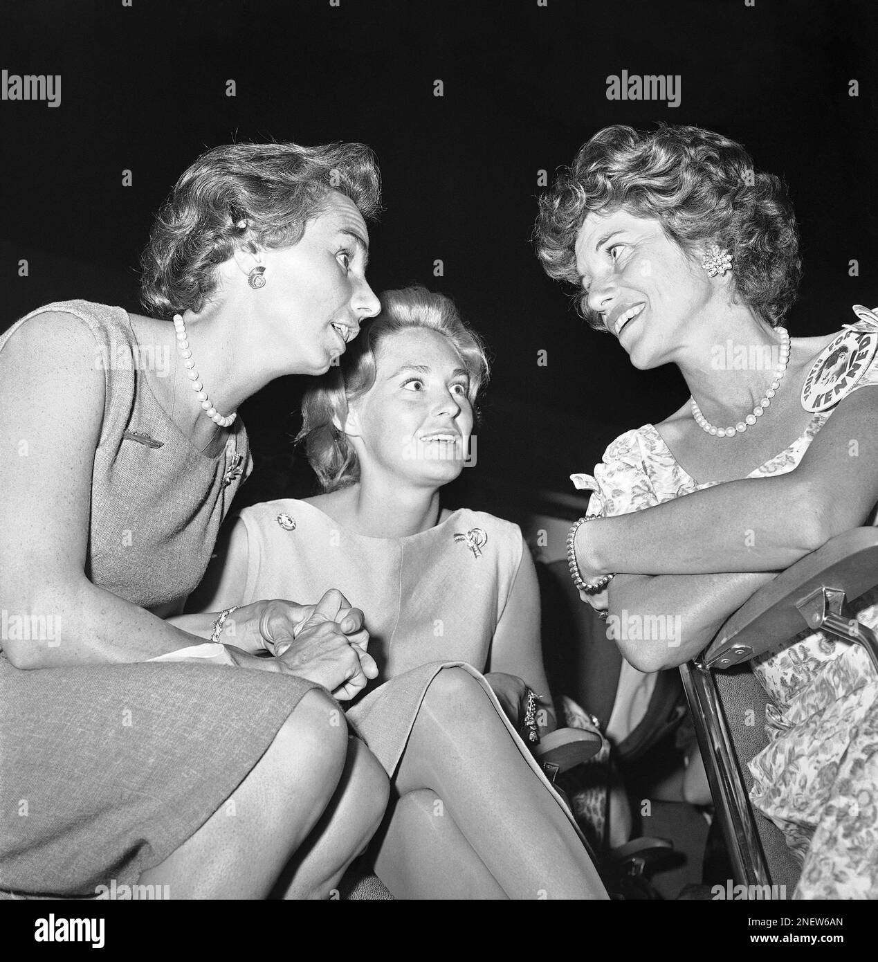 One of Sen. John F. Kennedy’s sisters Eunice, at right, and the wives ...