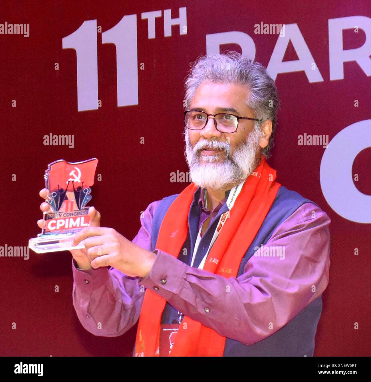 PATNA, INDIA - FEBRUARY 16: CPI-ML national secretary Dipankar ...