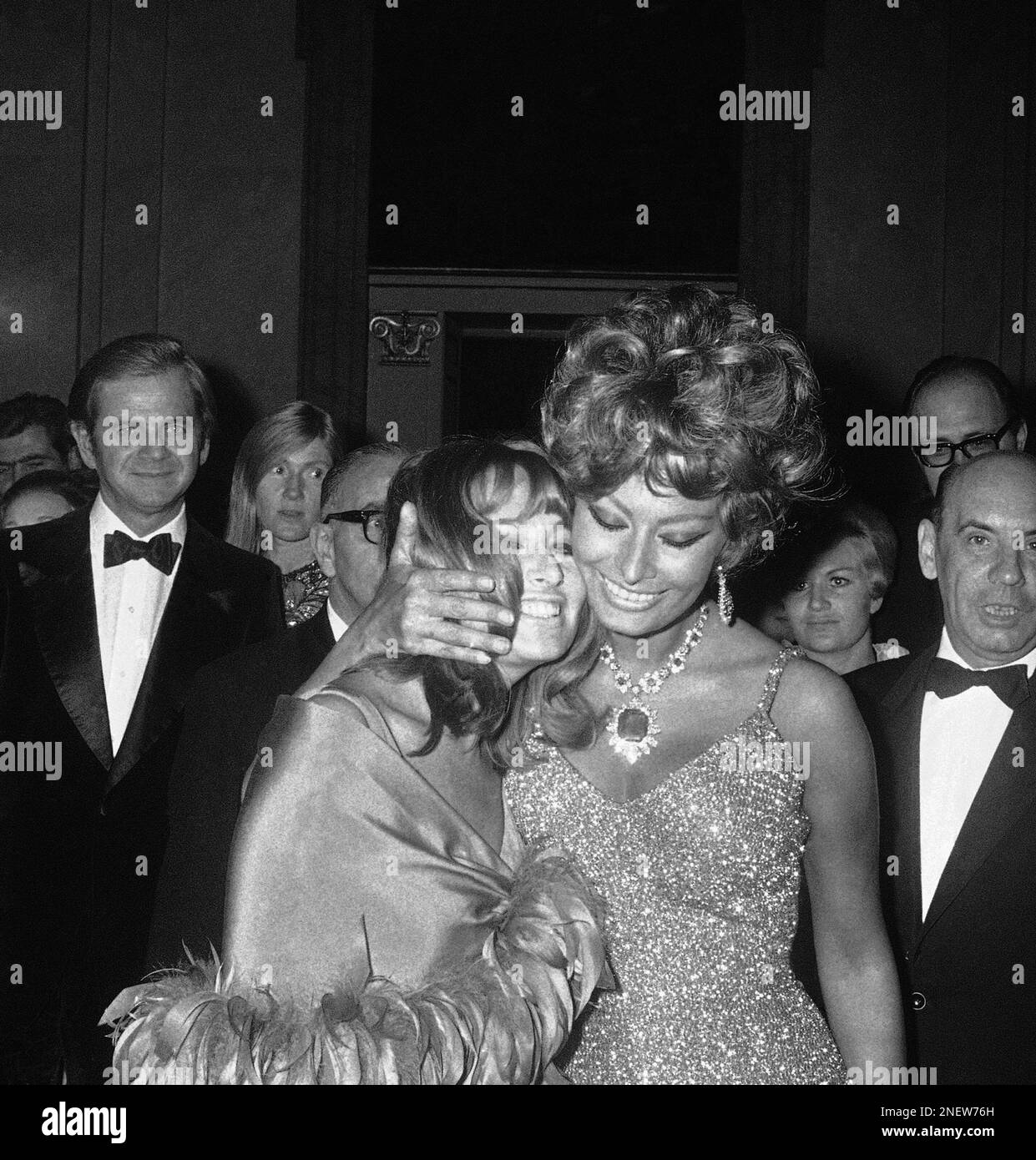 Sophia Loren, right, and her sister, Maria Mussolini, embrace, Oct. 19 ...