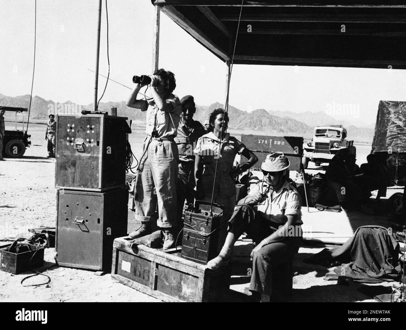 Israeli women operate radio and observer station on airfield at Sharm ...