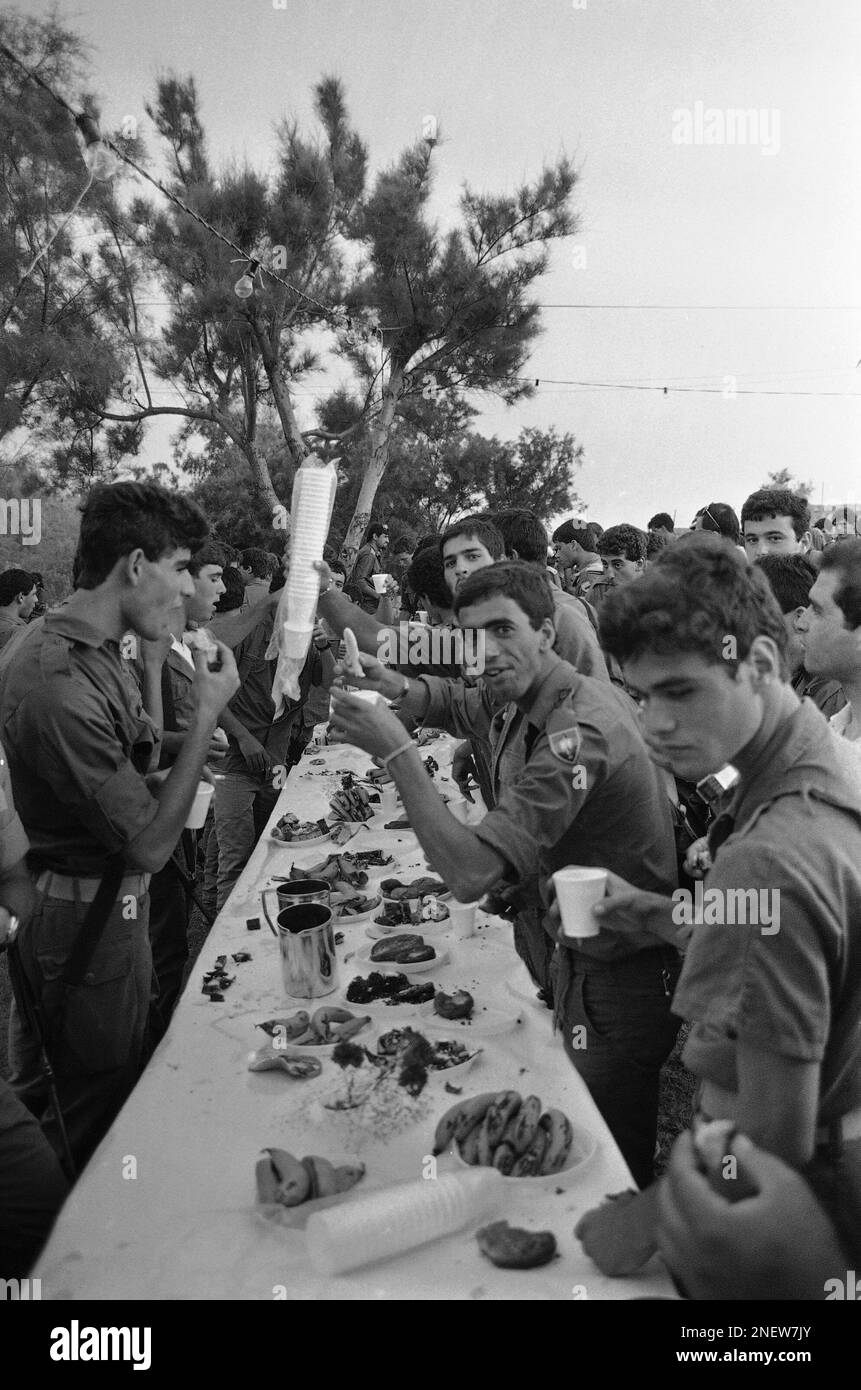 Israeli soldiers engineers corps celebrate their departure from Lebanon ...