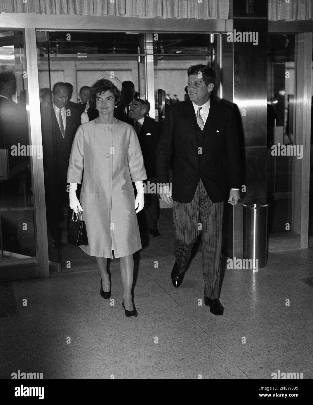 President John Kennedy, accompanied by his wife Jacqueline arrive on ...