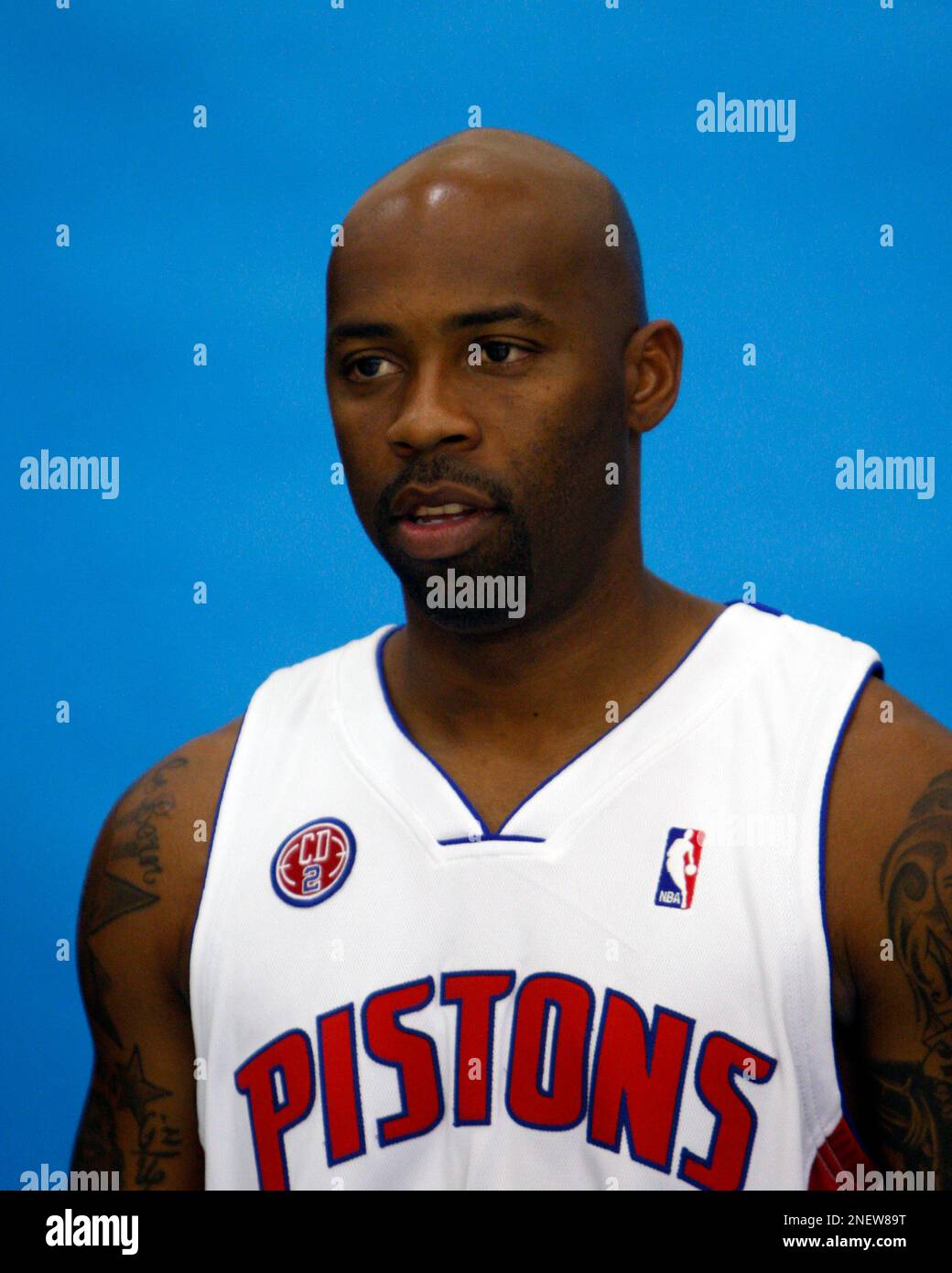 Detroit Pistons guard Chucky Atkins is seen during media day at the ...