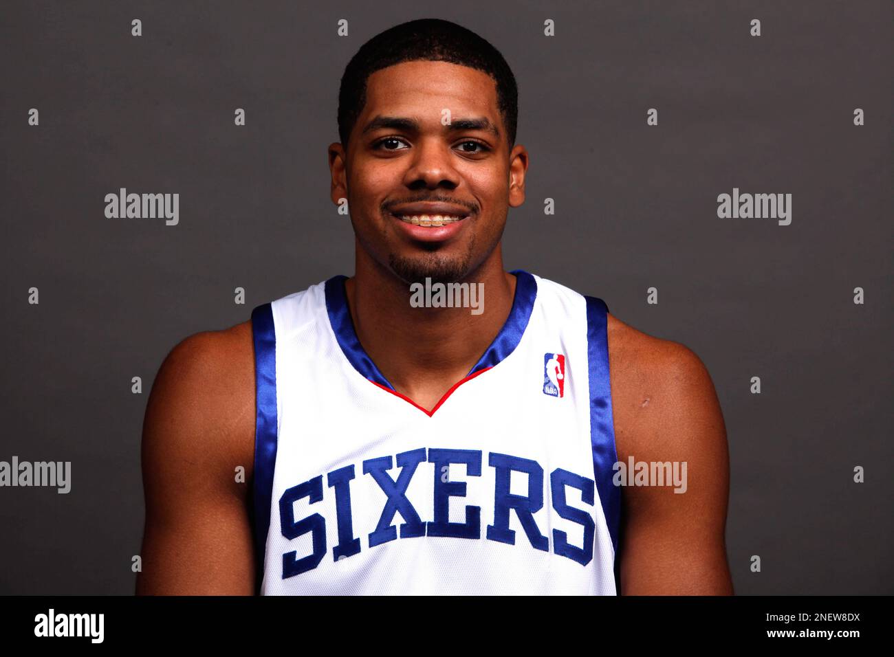Philadelphia 76ers' Rodney Carney poses for a photo during a NBA ...