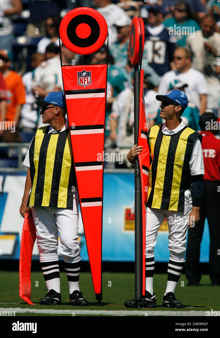 Down markers during an NFL Football game between the Miami Dolphins and ...