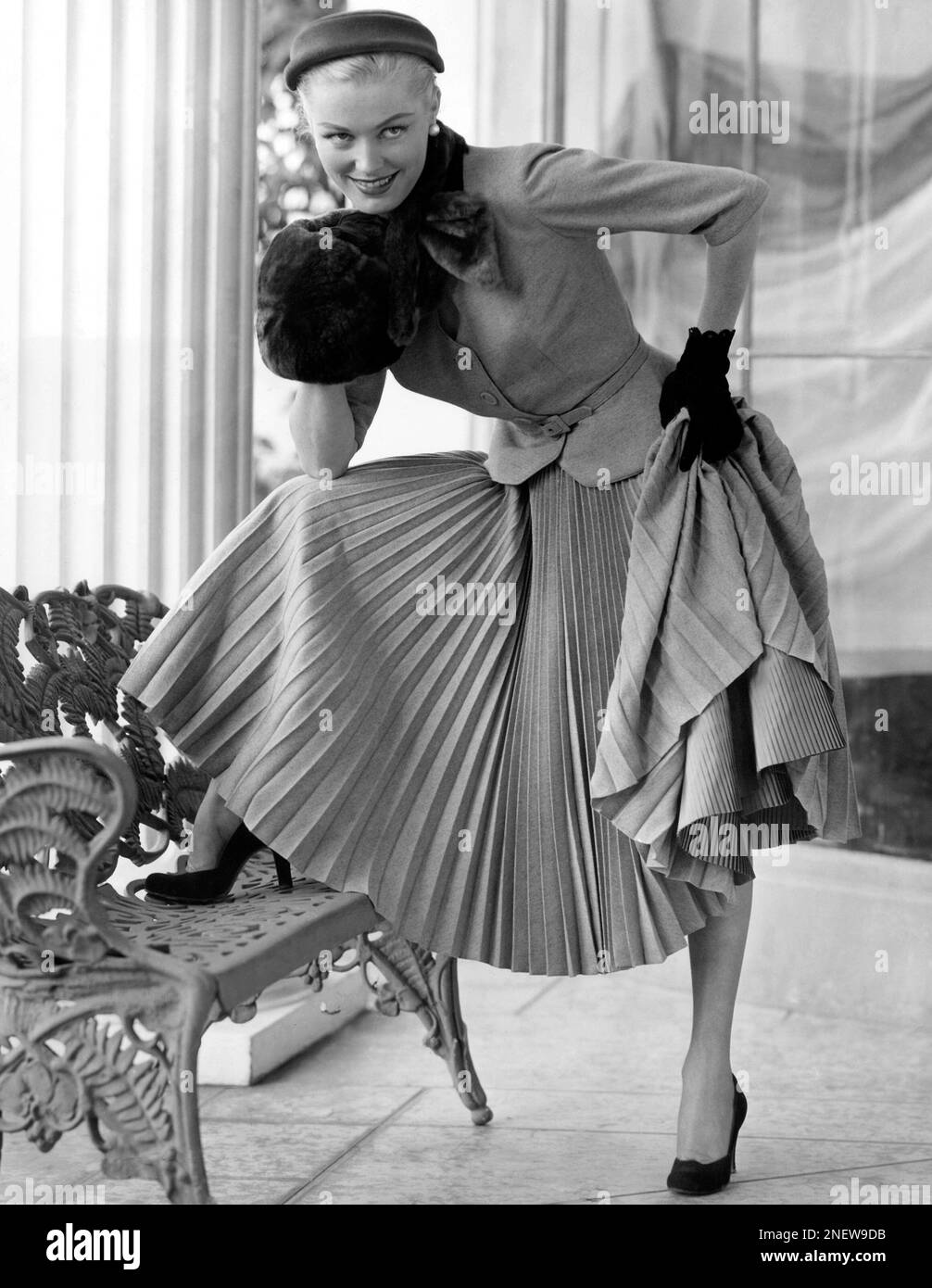 The stretch of this two-piece dress is literal, as demonstrated by ...