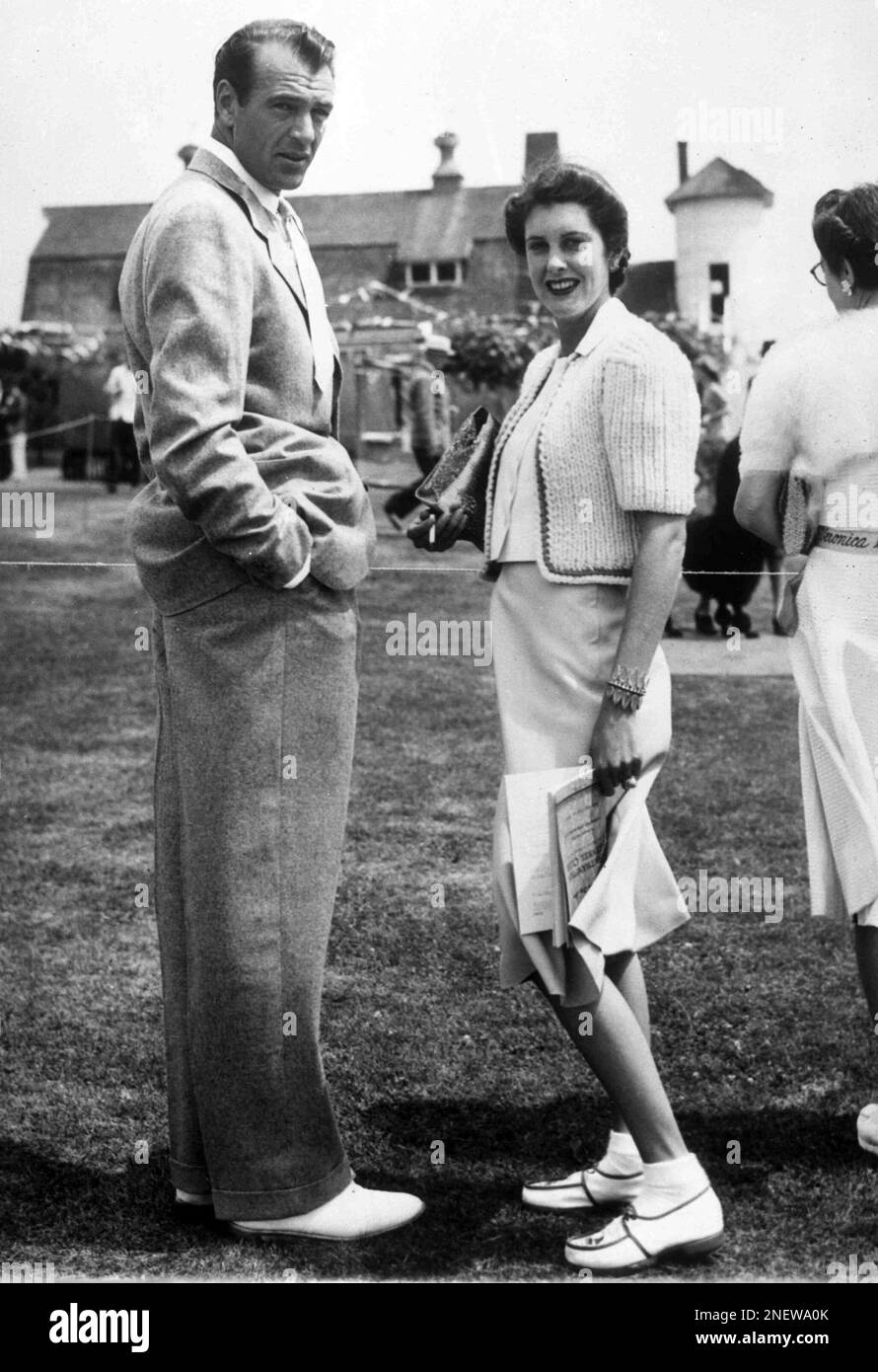 Undated photo of American film star Gary Cooper and his wife Sandra ...