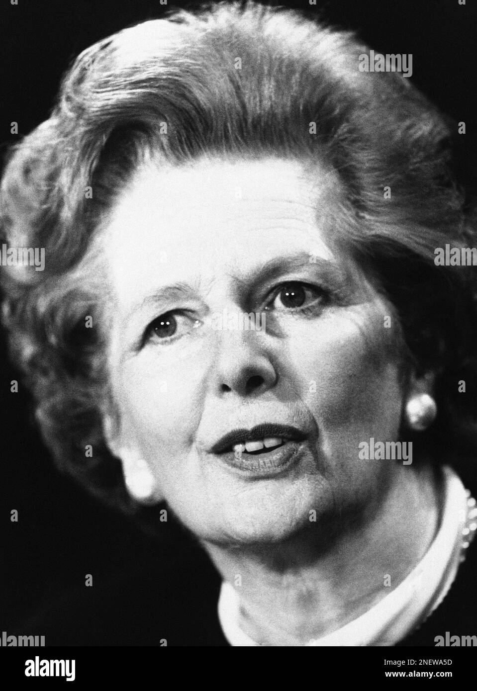 Head and shoulder shots of Margaret Thatcher, Jan. 8, 1987, who is now ...