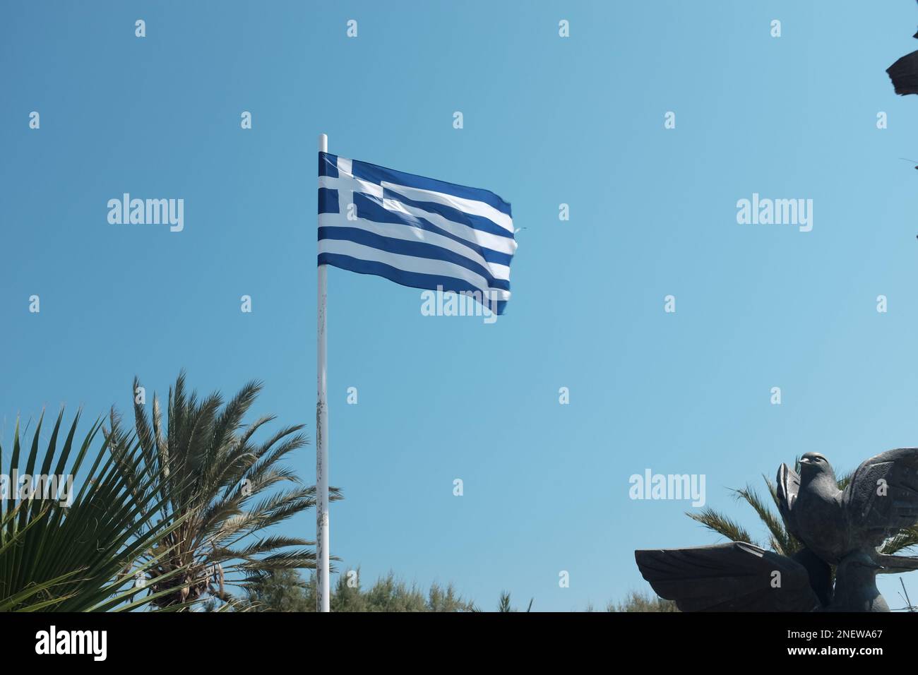 The national flag of Greece. "blue and white one" or the "sky blue and ...