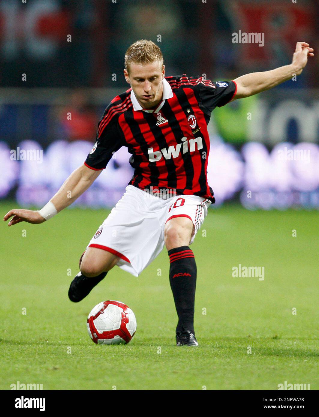 AC Milan midfielder Ignazio Abate controls the ball during the Serie A ...
