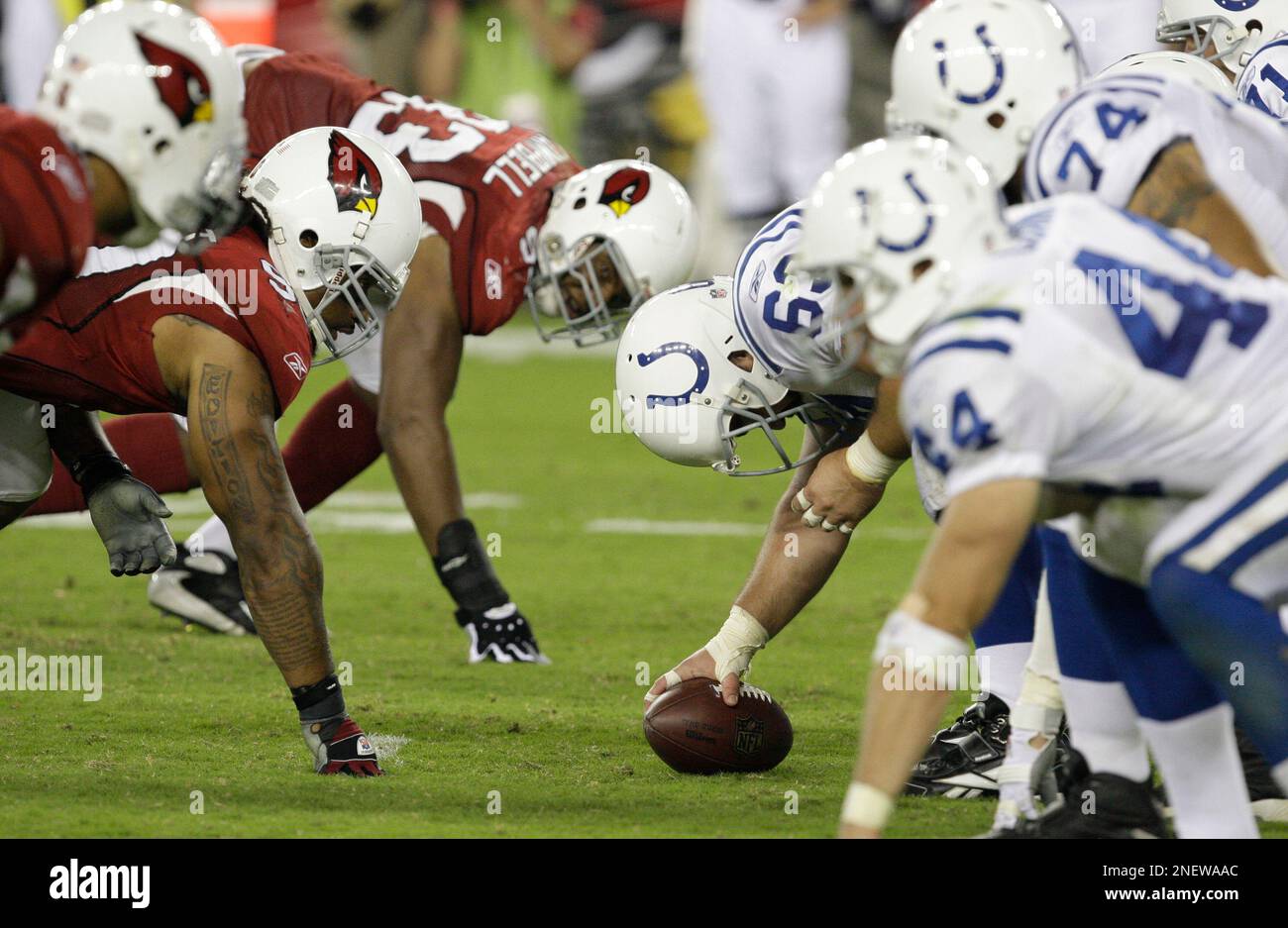 Indianapolis Colts line up against the Arizona Cardinals in the fourth ...