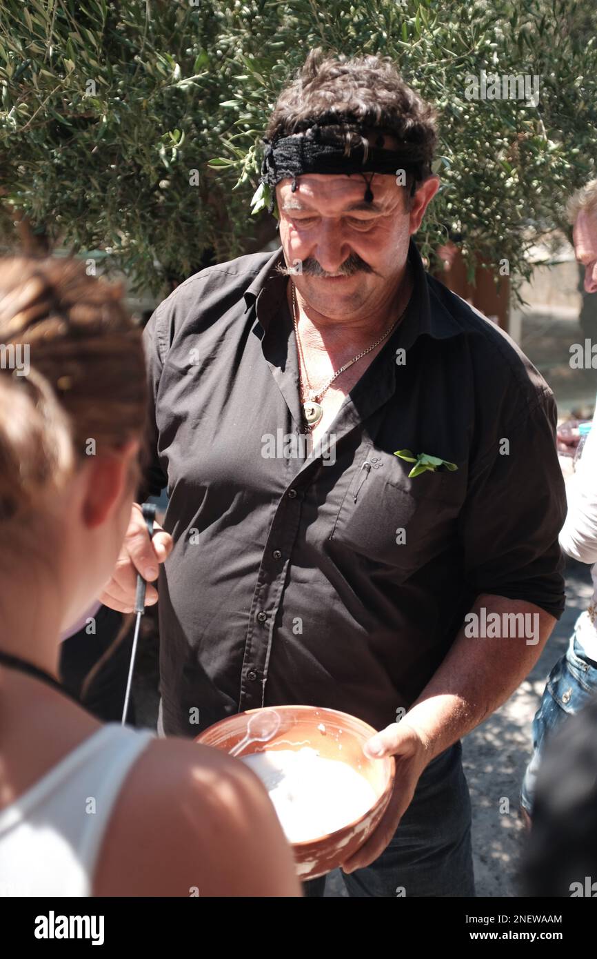 Crete, Greece - Feta Cheese making on a farm Stock Photo - Alamy