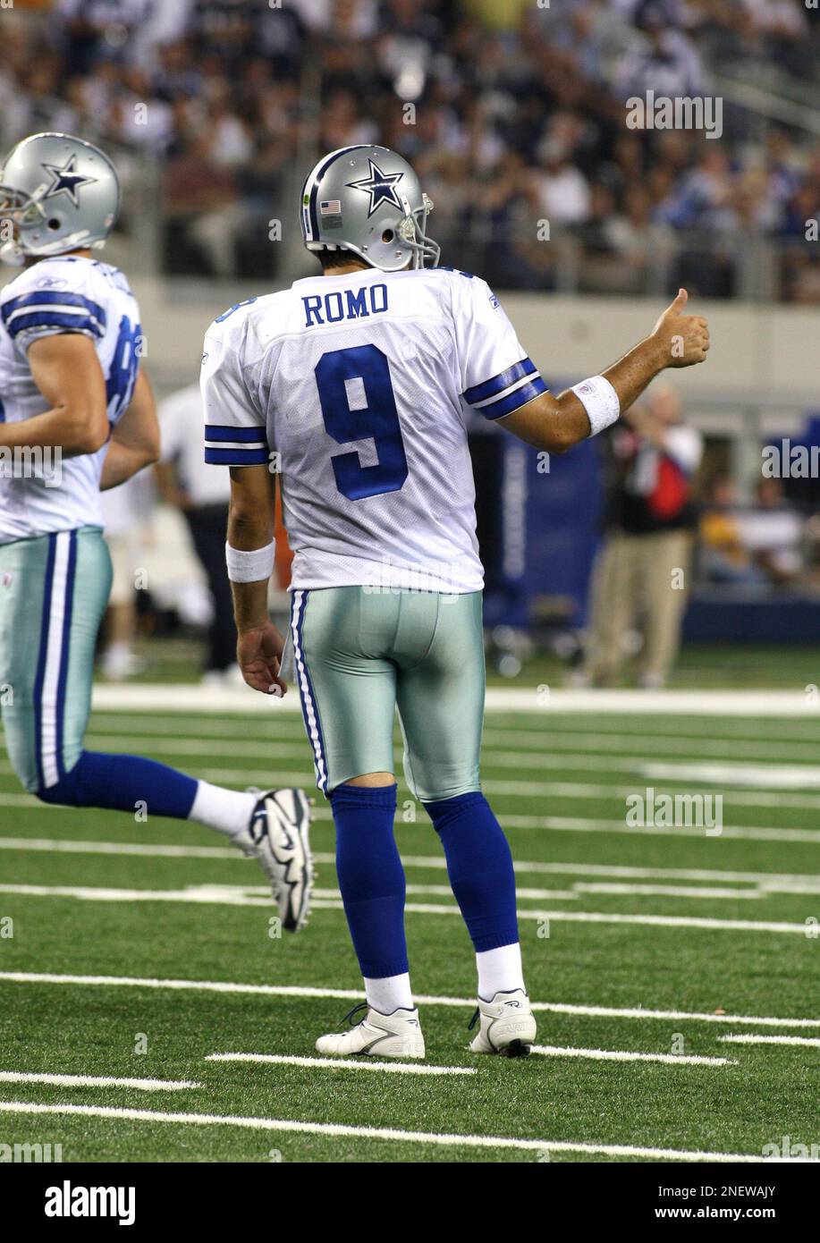 Dallas Cowboys quarterback Tony Romo (9) during an NFL football game ...