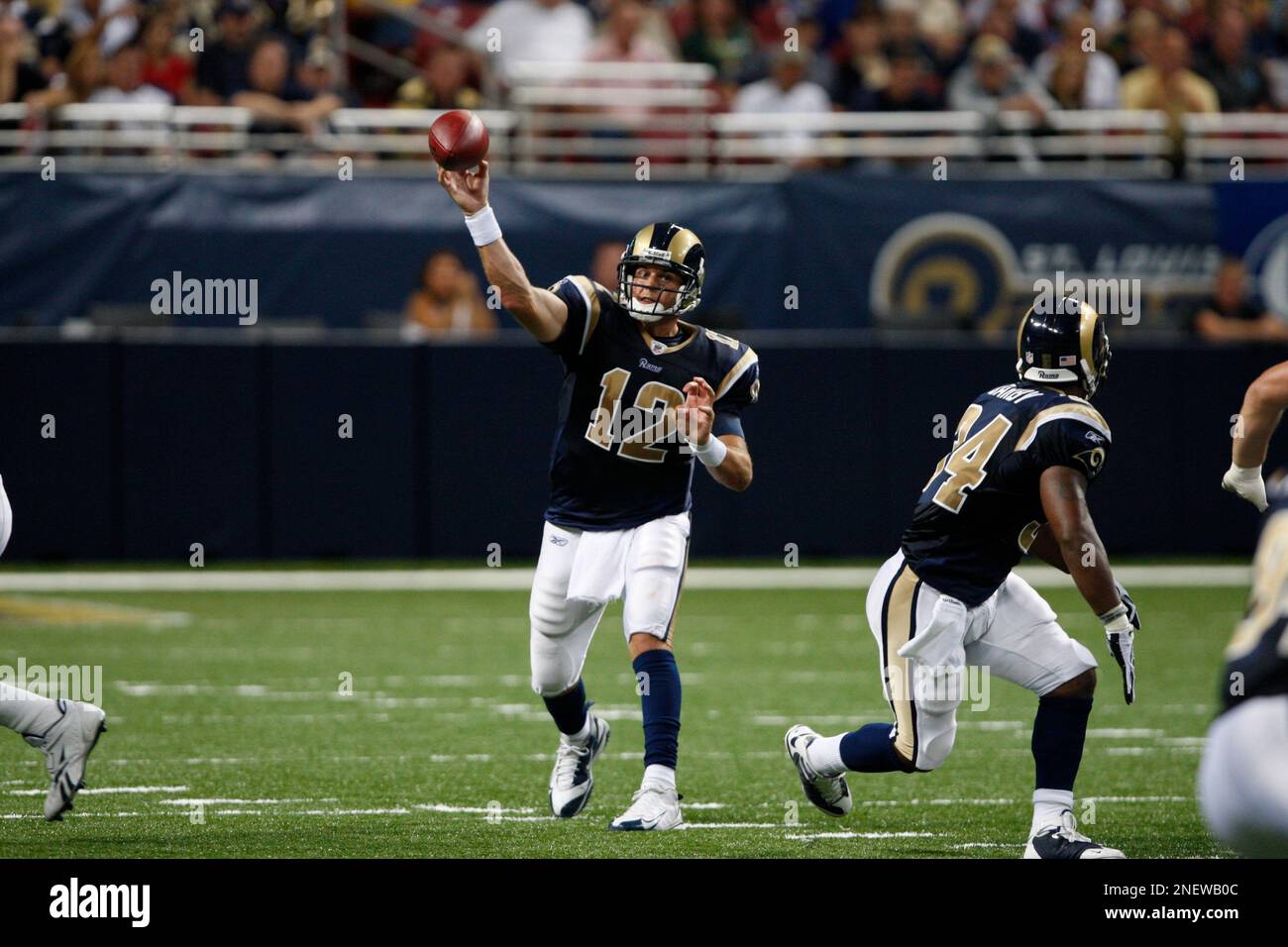 St. Louis Rams quarterback Kyle Boller throws the ball during the third ...