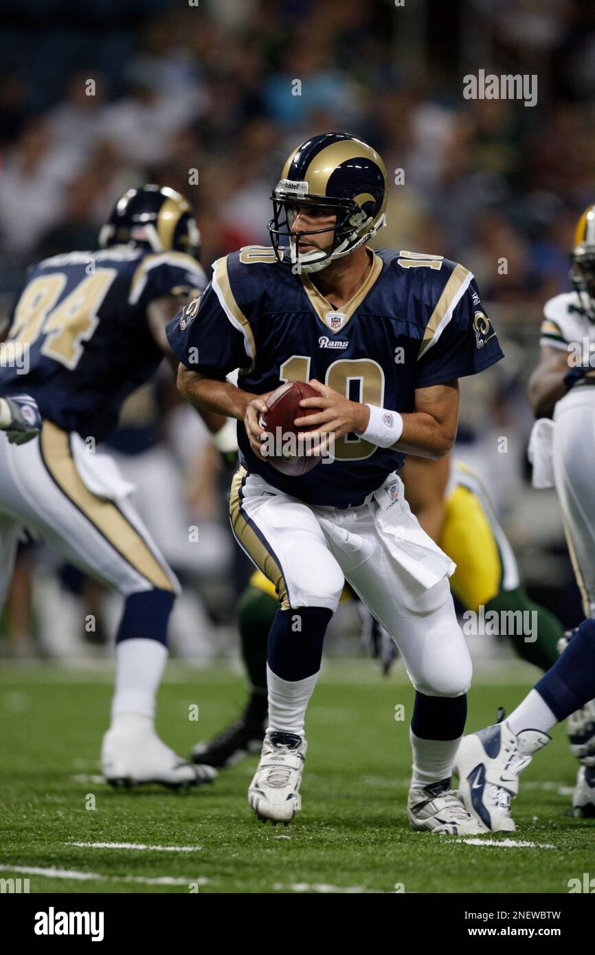 St. Louis Rams quarterback Marc Bulger drops back during the first ...