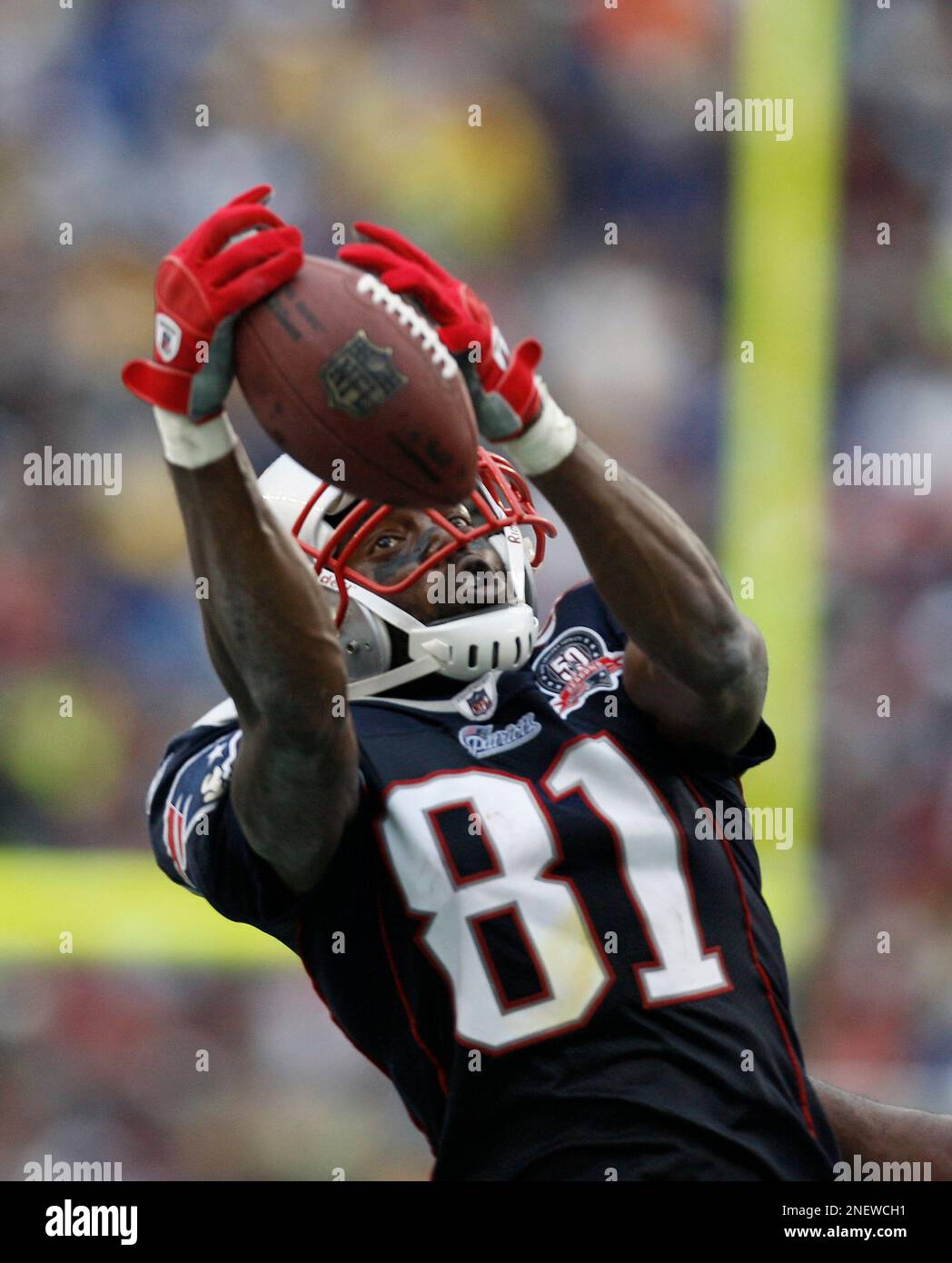 New England Patriots wide receiver Randy Moss during the first half of ...