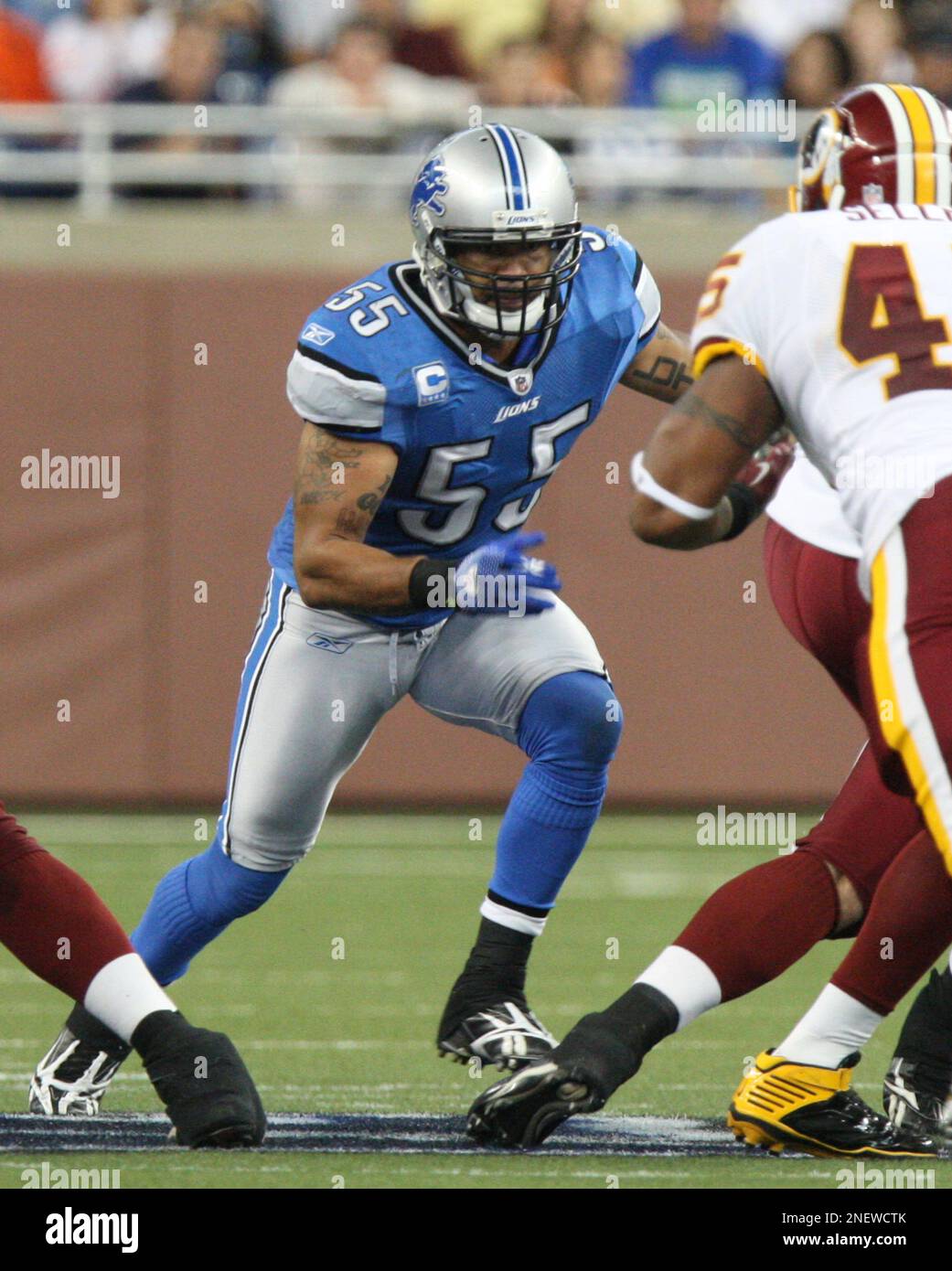 Detroit Lions linebacker Larry Foote (55) is seen during an NFL ...