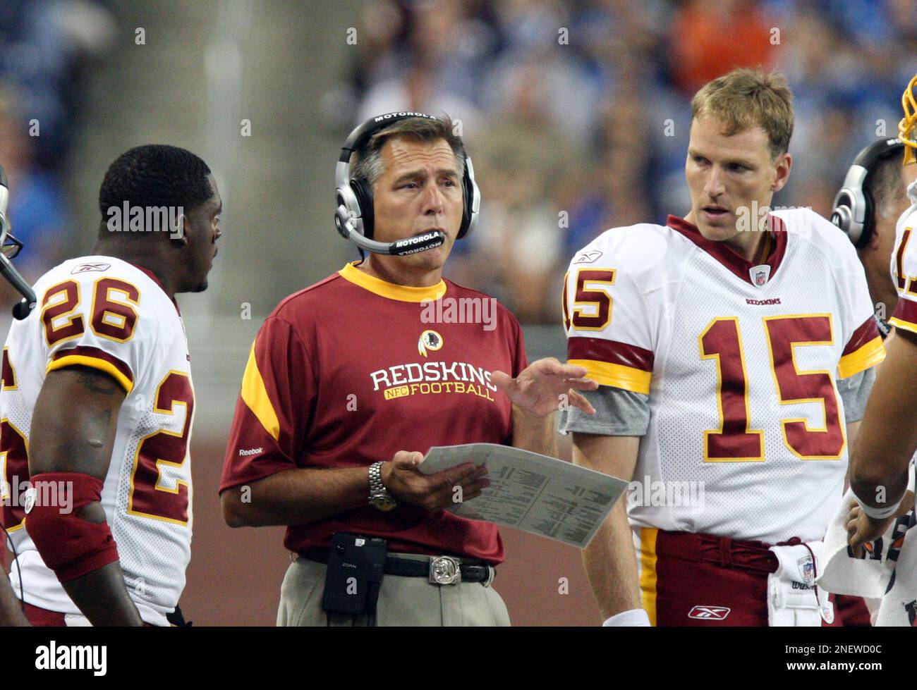 Washington Redskins head coach Jim Zorn and quarterback Todd Collins ...
