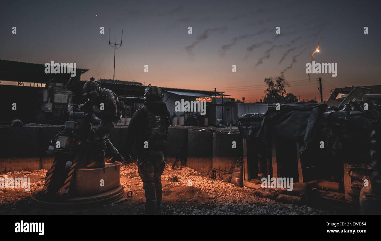 Coalition Forces fire 120mm illumination rounds using an XM905 Advanced ...