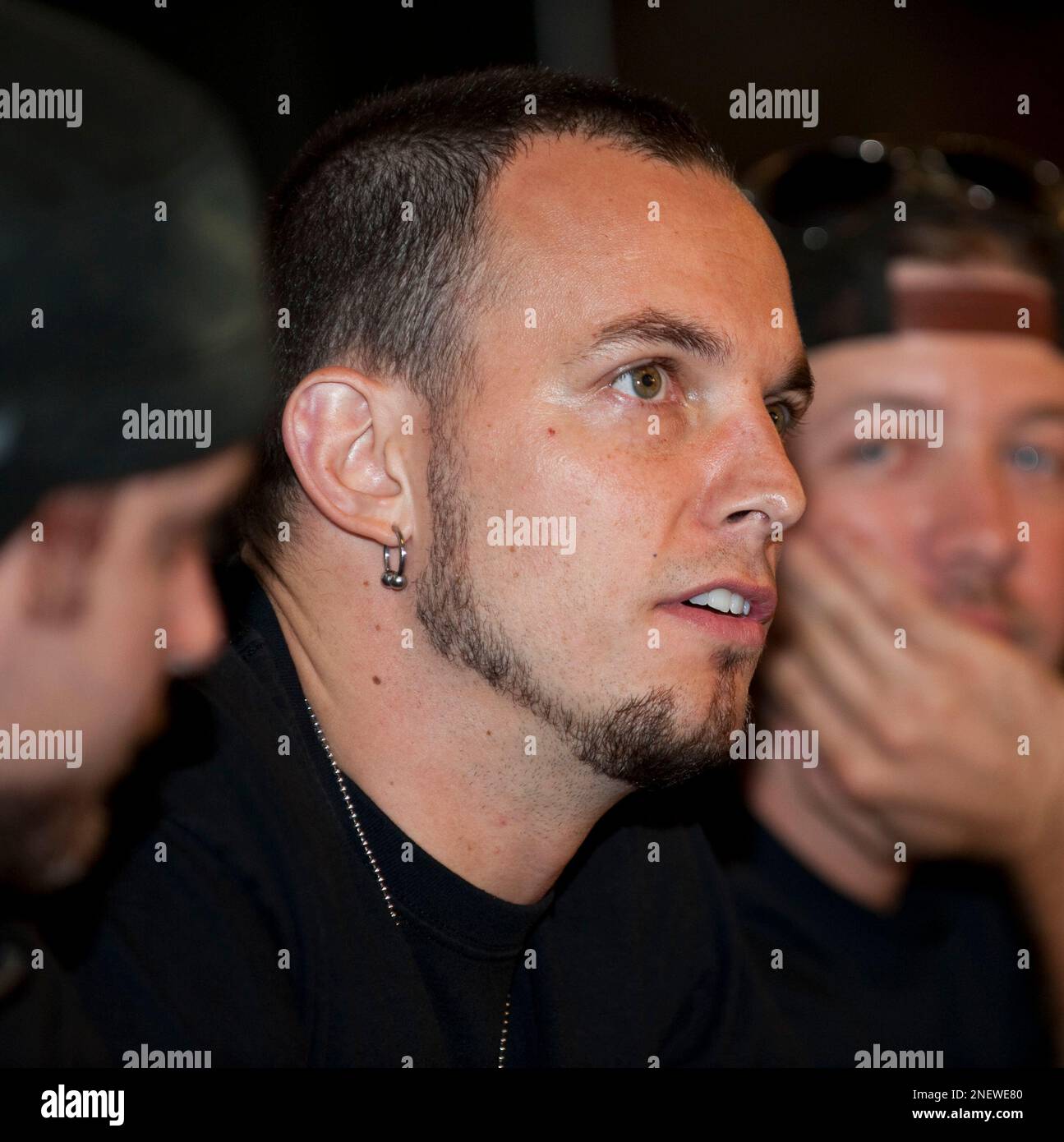 Creed guitarist Mark Tremonti comments during a press conference before ...