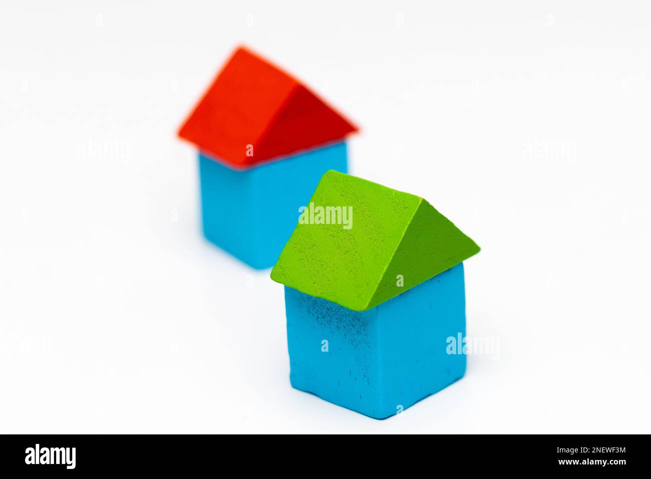 house toy blocks isolated white background, little wooden home, A ...