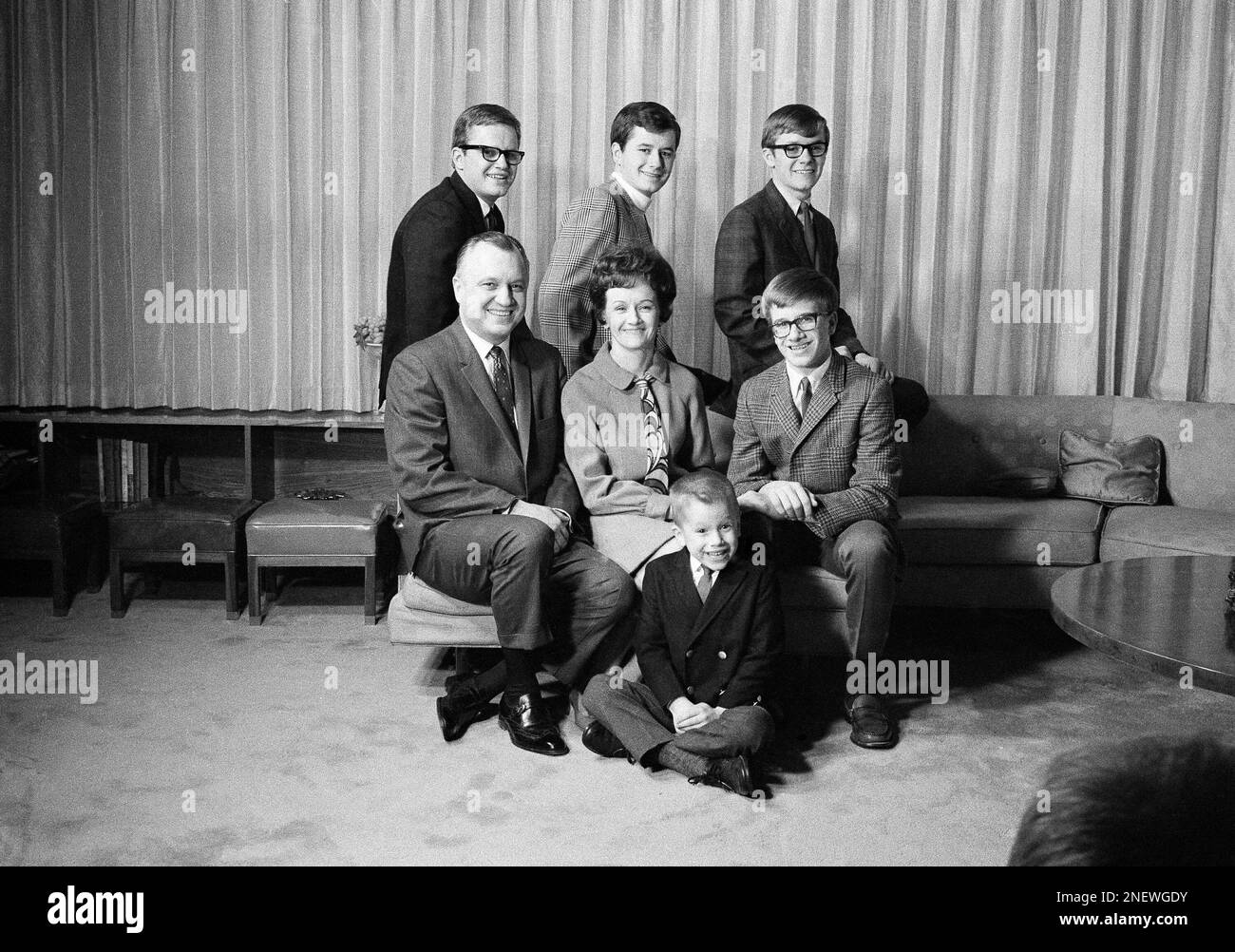 Family portrait of Governor Walter J. Hickel & family on Dec. 23, 1968 ...
