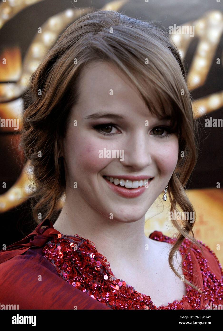 Actress Kay Panabaker arrives at the premiere of the film "Fame" in Los ...