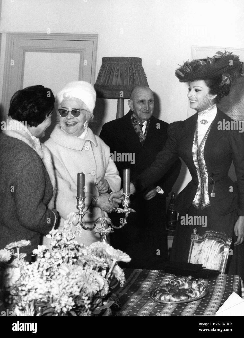 Italian actress Sophia Loren met with Paris couturiere Nina Ricci on ...