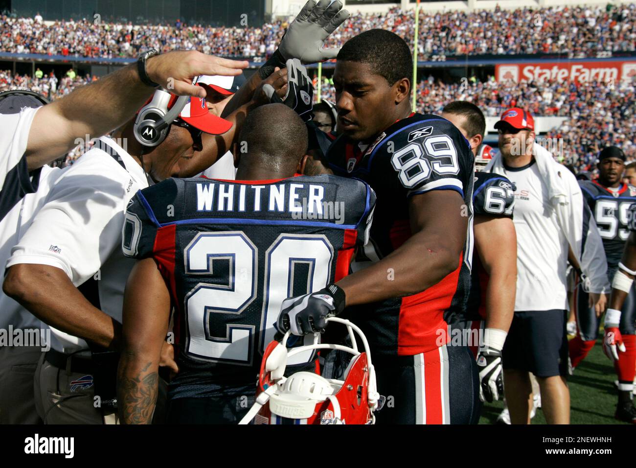 Buffalo Bills' Donte Whitner (20) is congratulated after returning an ...