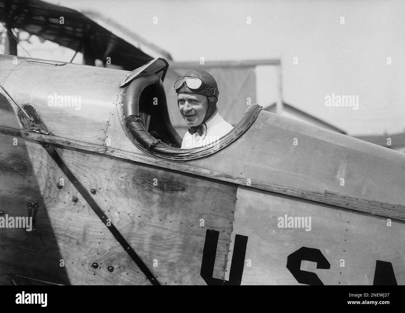 Undated photo of Cross country mail flight- Pilot Eugene Johnson. (AP ...