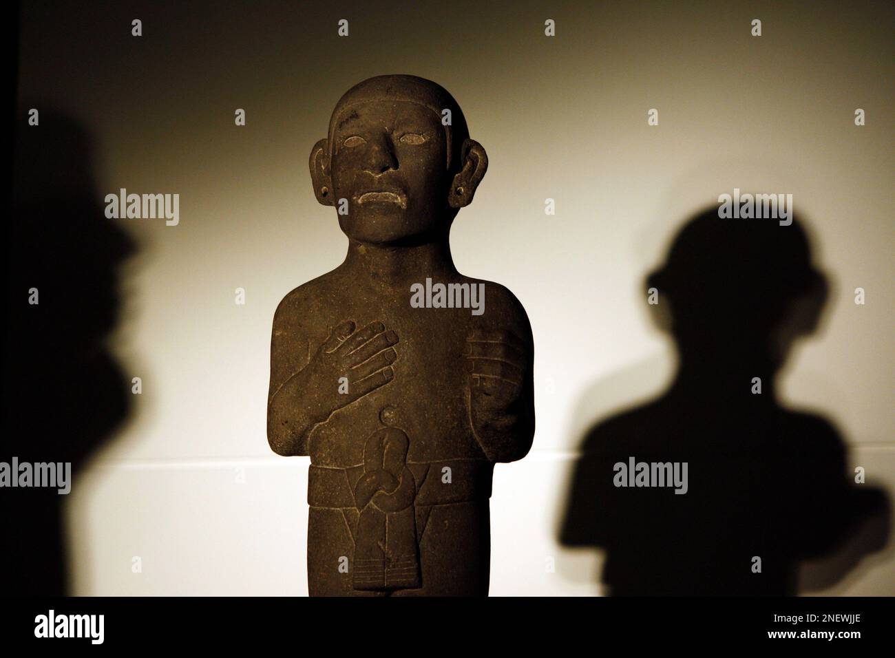 This Monday Sept. 21, 2009 photo shows a basalt sculpture depicting a ...