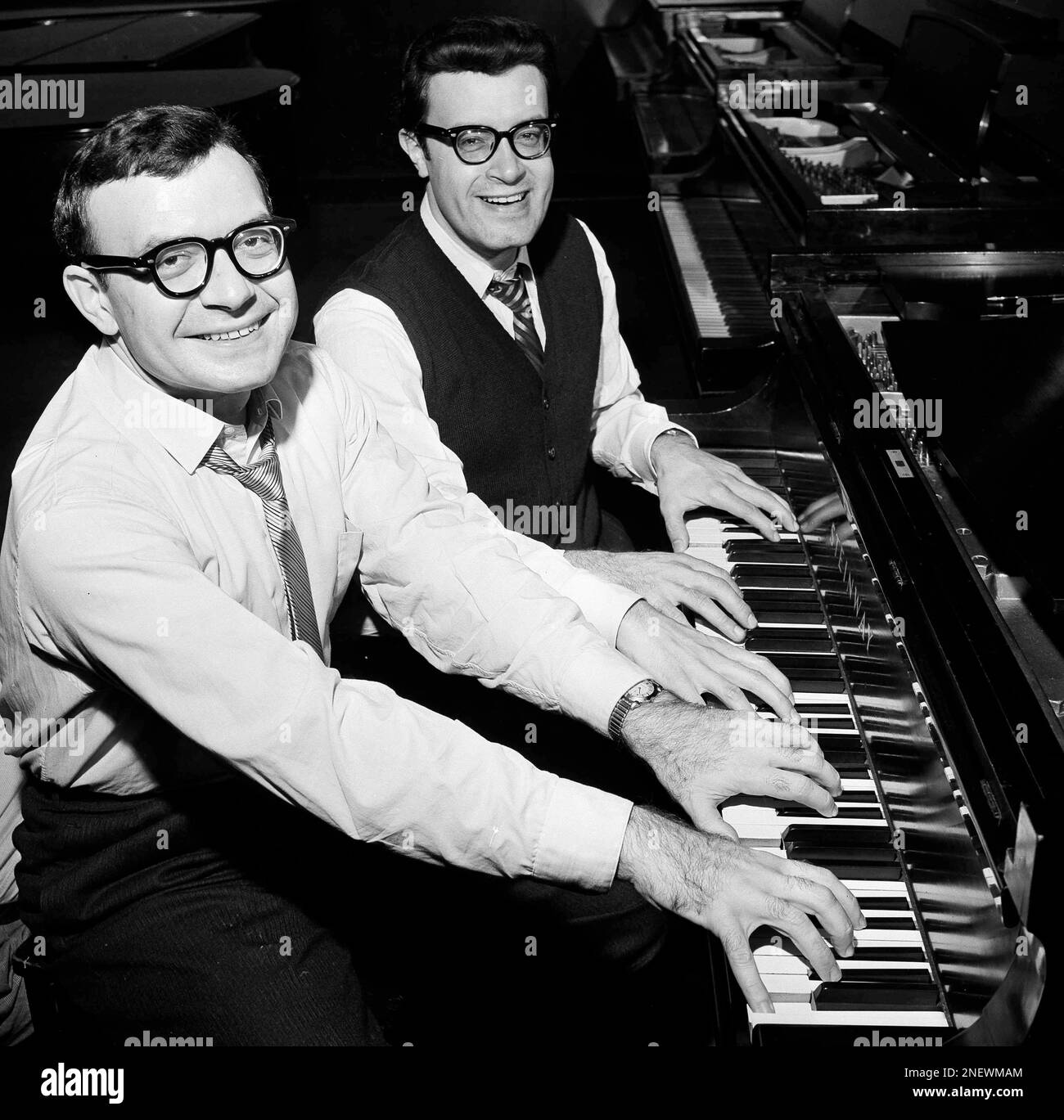 Pianists Arthur Ferrante and Louis Teicher pose at the piano, October 7 ...