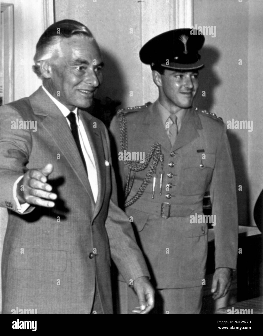 A photograph of Sir Richard Sharples, left, Governor of Bermuda and his ...